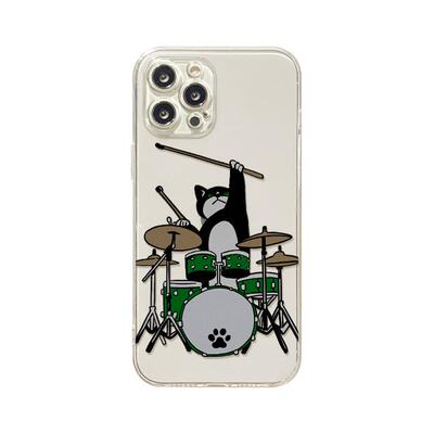 benefit摇滚猫咪架子鼓17适用于iphone16promax苹果15PRO手机壳13新款14套12小众11透明xsmax硅胶xr防摔8plu