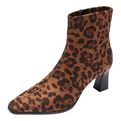 莱尔斯丹气质小方头显瘦瘦短靴子