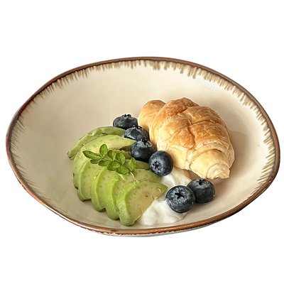 高级感中古家用陶瓷甜品盘沙拉碗