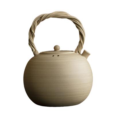 觅白言物全手薄胎砂铫壶提梁煮水