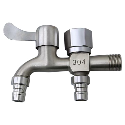 304不锈钢水龙头一进二出不锈钢