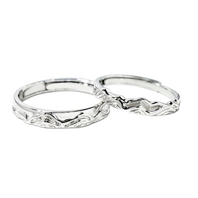 原创情侣对戒足银999纯银戒指