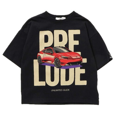 日本本田限定 F.O.KIDS 2026夏儿童小汽车摩托车卡通圆领短袖T恤