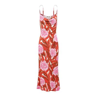 DVF植物印花哑光针织连衣裙