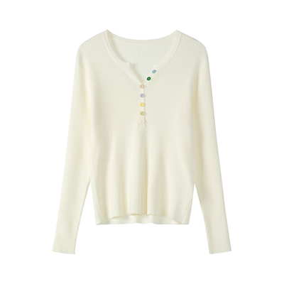 lagogo拉谷谷梦幻紫色通勤毛衣