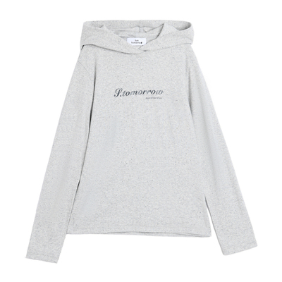 suntomorrow女童连帽长袖T恤中大童洋气休闲2026春装新款打底衫