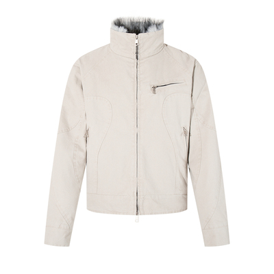 美式复古水洗座山雕工装短款夹克