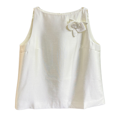 N货!立体花朵一字领无袖背心上衣