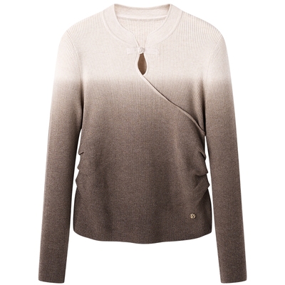 太平鸟女装冬季新中式渐变打底毛衫A1EBE4361