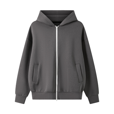 AFTERGLOW秋冬软糯松弛感空气层拉链卫衣 休闲百搭撞色拉链开衫