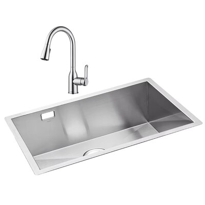 摩恩304不锈钢厨房水槽手工大单槽台下盆SK35131/35331/35631