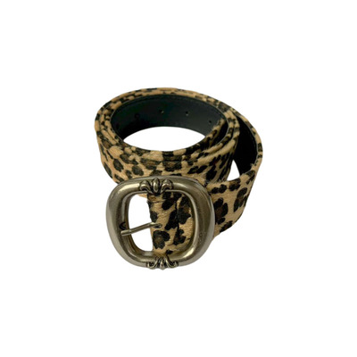 复古克罗金属扣豹纹皮带女