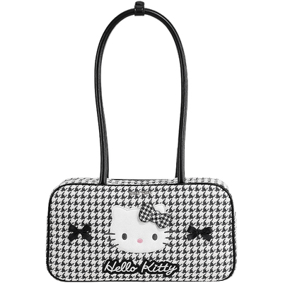 【Hellokitty生日千金风】TOUTOU三丽鸥联名凯蒂猫千鸟格保龄球包