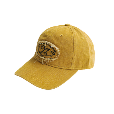 FUCHEMA 美式复古刺绣棒球帽女软顶做旧鸭舌帽高品质显脸小防晒帽