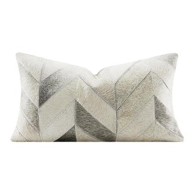 柏洛斯鱼骨纹牛皮沙发腰枕柏洛斯