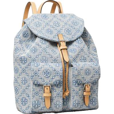 【礼物】TORY BURCH 汤丽柏琦 T MONOGRAM 丹宁双肩包 178820