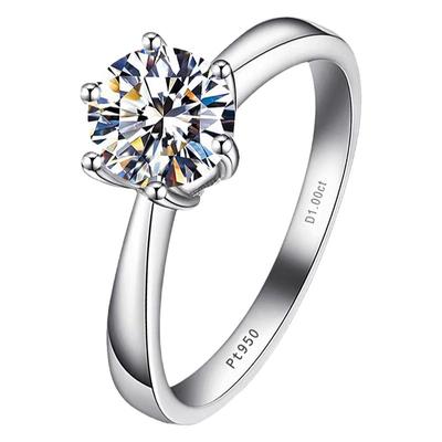 莫桑石经典周家六爪钻戒