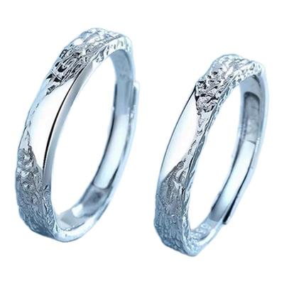S925纯银如初冰川情侣戒指纪念礼