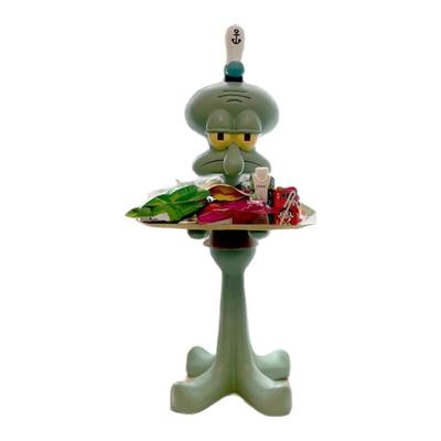 网红章鱼哥托盘落地超大摆件手办打工人沙发旁客厅餐厅酒店置物架