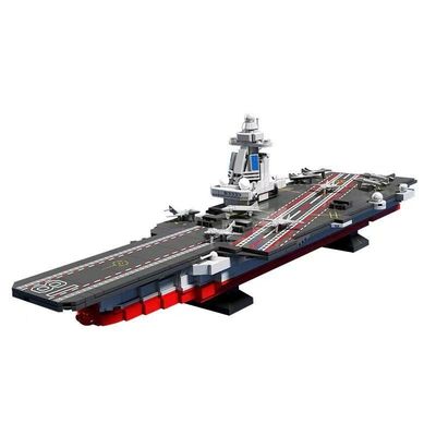 军事模型积木航空母舰福建舰益智