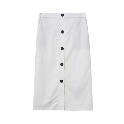 棉混纺直筒中长款半身裙商场同款