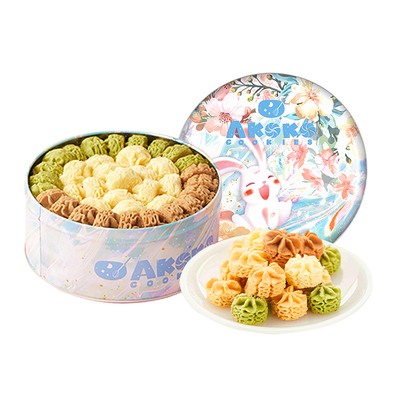 AKOKO小花曲奇手工饼干礼盒560g