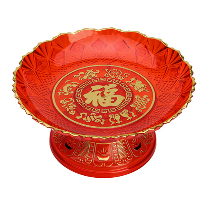 高脚盘供盘果盘红色盘