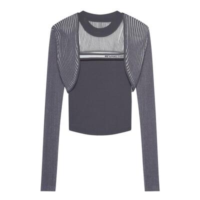 REVAN芮范设计师款复古辣妹风两件套毛