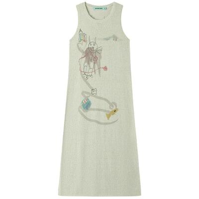 APPARITION 艺术插画涂鸦印花 针织无袖连衣裙