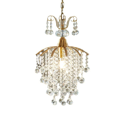 全铜玲珑珠水晶吊灯玄关卧室床头