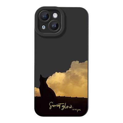 华为MATE80ins风苹果17软iPhone15创意OPPORENO16小众一加TURBO6V透明13ProMax适用14PLUS瞳眼手机壳黑猫云朵