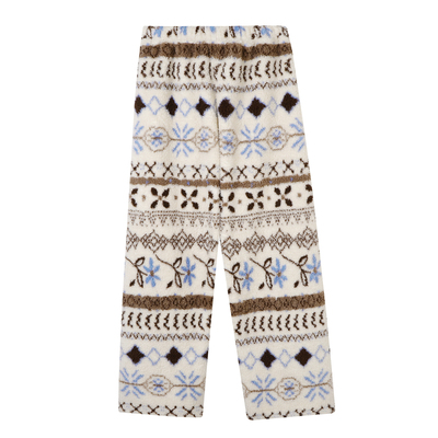 费尔岛提花毛绒棉裤外穿家居裤