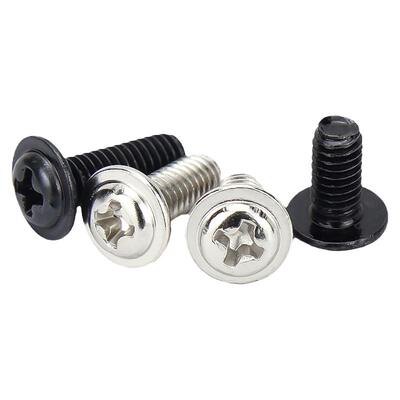 304圆头带垫螺丝盘头十字带介PWM螺钉镀镍镀黑M2M2.5M3M4M5M6