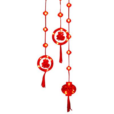 新年红灯笼窗帘灯led彩灯闪灯串