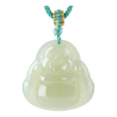 周大生天然和田玉弥勒佛吊坠