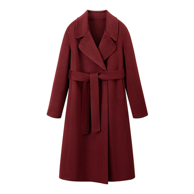 （专柜大上新）边芙卡韩系毛呢大衣女新款高级感中长款外套650566