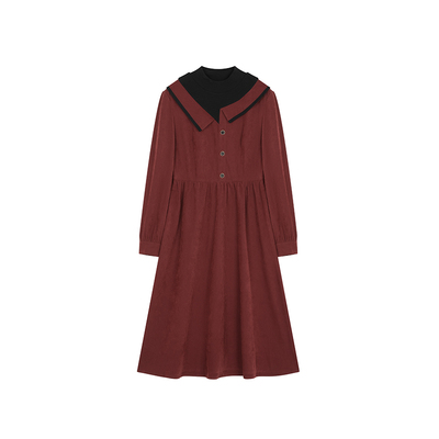 XWI/欣未圣诞新年红针织连衣裙女