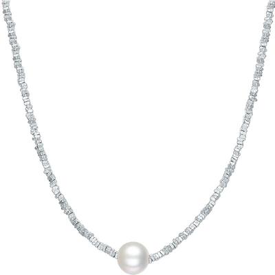 周六福碎银子项链女S925银淡水珍珠优雅跨年礼物送女友