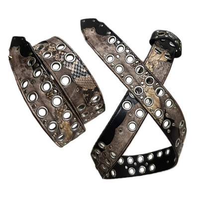 Without Me/蛇皮kmrii类纯手工质感百搭古早视觉系真皮带腰带复古