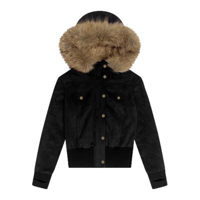 FDR官方店仿麂皮可拆卸毛领夹克