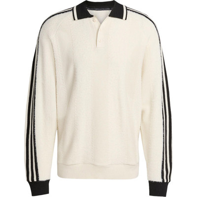 阿迪达斯男子羊毛针织翻领毛衣