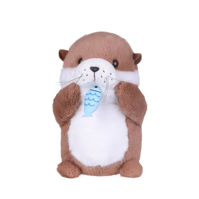 拉绳水獭公仔毛绒玩具獭獭玩偶