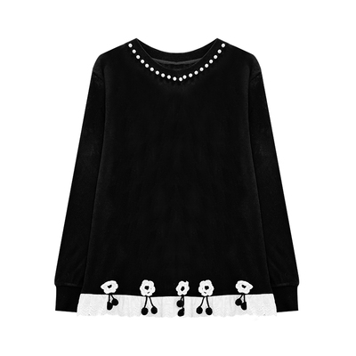 梵朵大码女装30045秋冬新款时尚高级感卫衣钉珠设计宽松休闲上衣