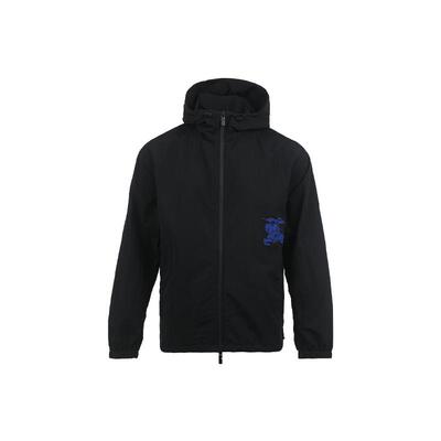 【自营】BURBERRY/博柏利纯色男士宽松休闲连帽拉链长袖夹克外套