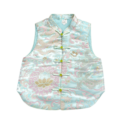 叙罗秋冬女童新中式马甲中国风拜年服过年对襟新年装儿童国风坎肩