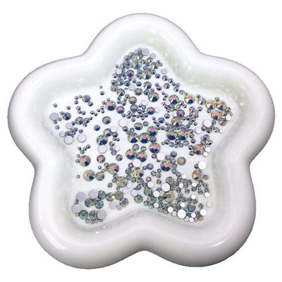 义乌美甲钻平底圆形水钻雾中金灰