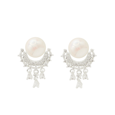 温柔法式珍珠耳环耳饰