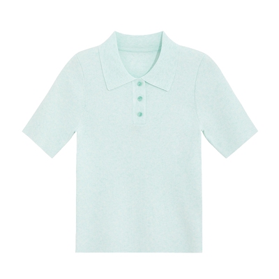 bebe2026春季新款女士Polo领休闲运动风短袖针织上衣130403