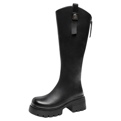 Lee Cooper厚底长筒靴2025秋冬新款时尚百搭休闲设计感骑士靴女