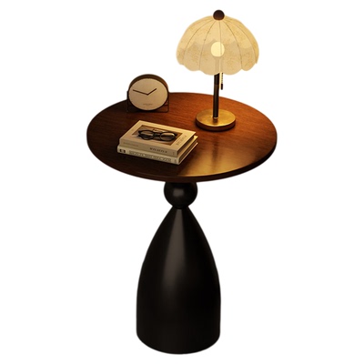 中古风客厅沙发实木边几角几法式复古卧室设计感边桌床头柜小桌子